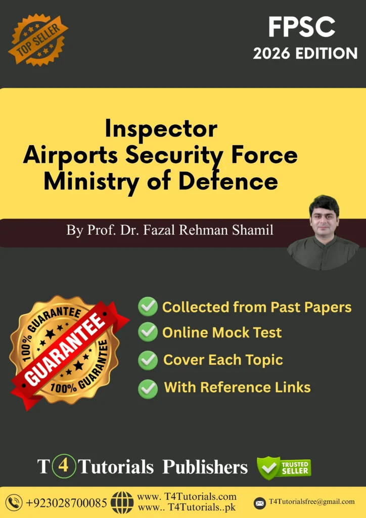 BEST BOOK FPSC Inspector Airports Security Force – T4Tutorials .PK
