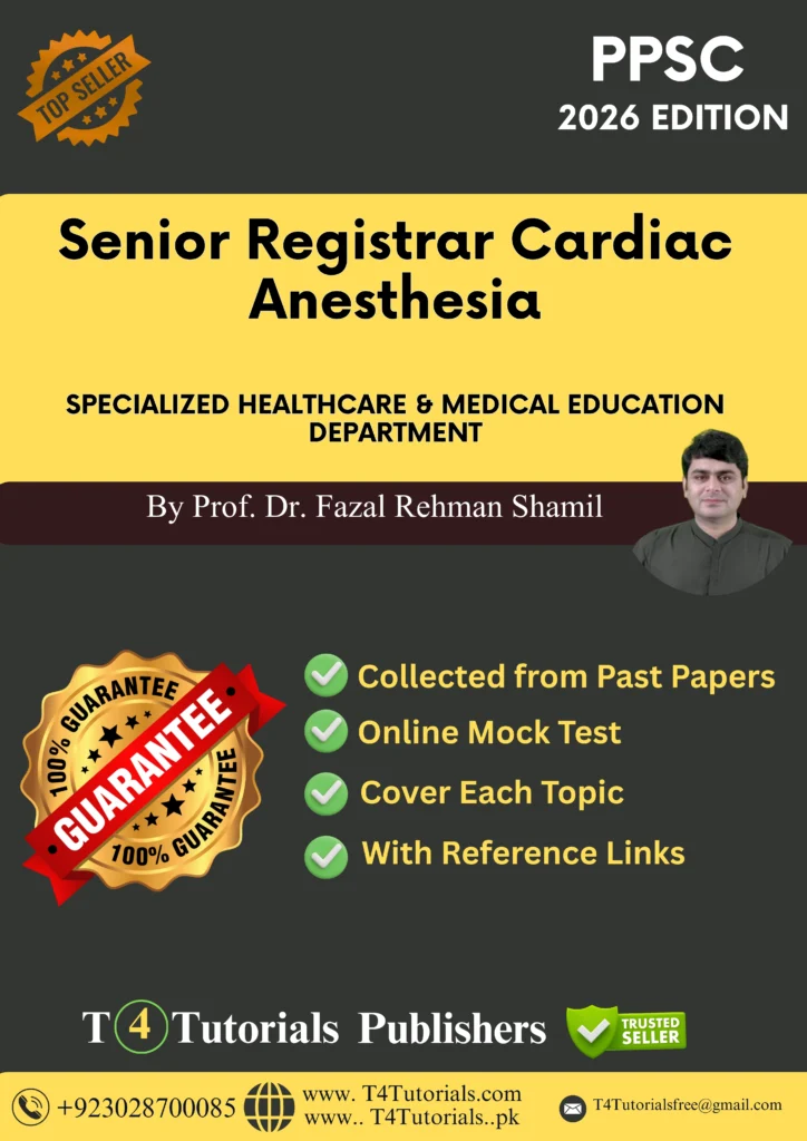 BEST BOOK PPSC Senior Registrar Cardiac Anesthesia SPECIALIZED ...
